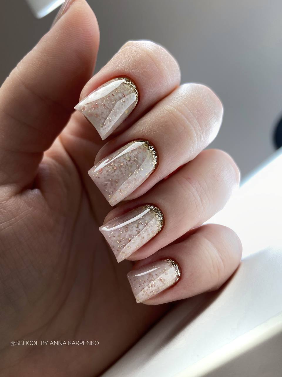 Камуфлирующая база GaMa Cover base Foil №08, молочная с поталью, 15 мл ...